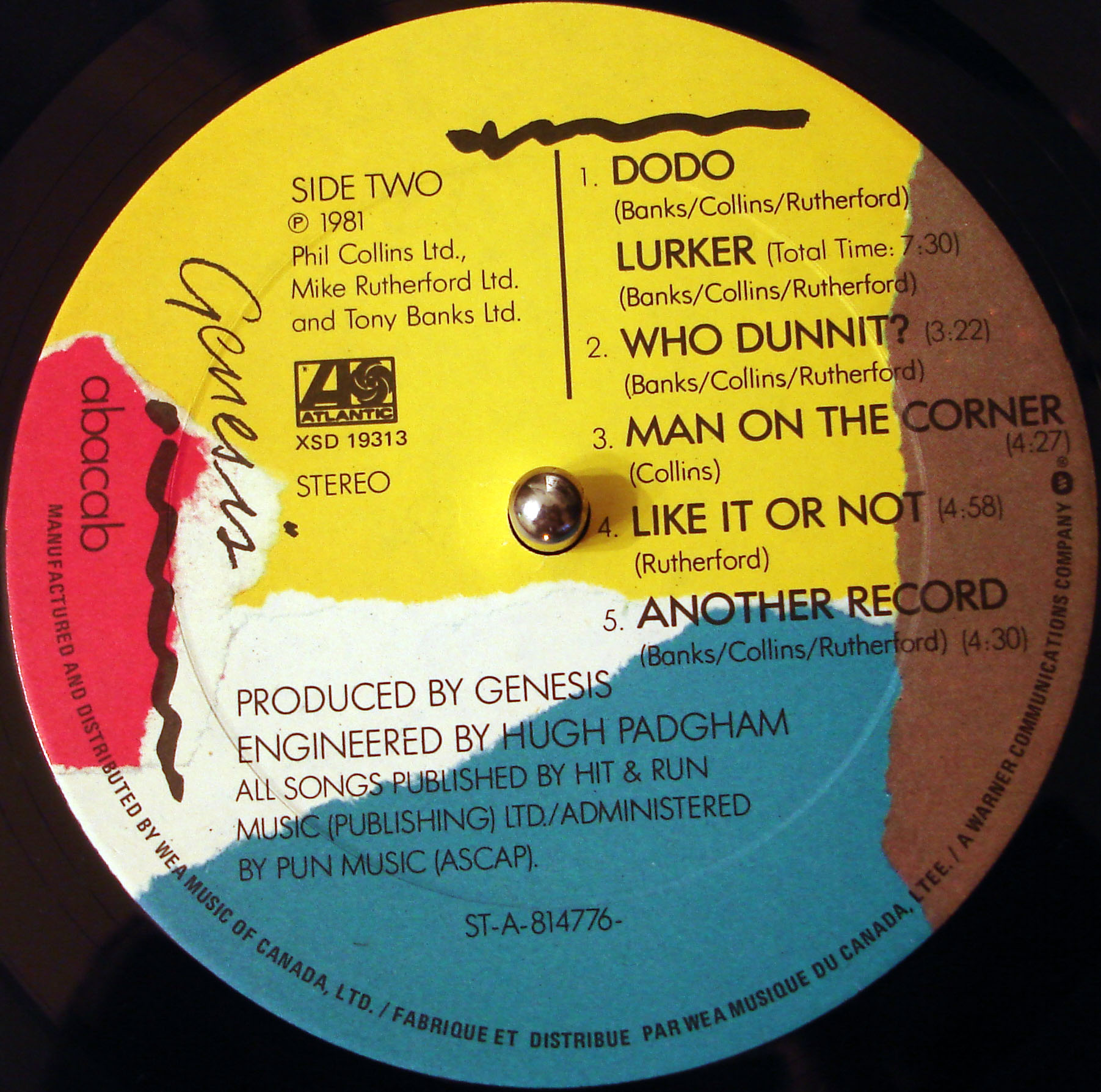 Genesis Abacab : LP Label B | CD Covers | Cover Century | Over 1.000. ...